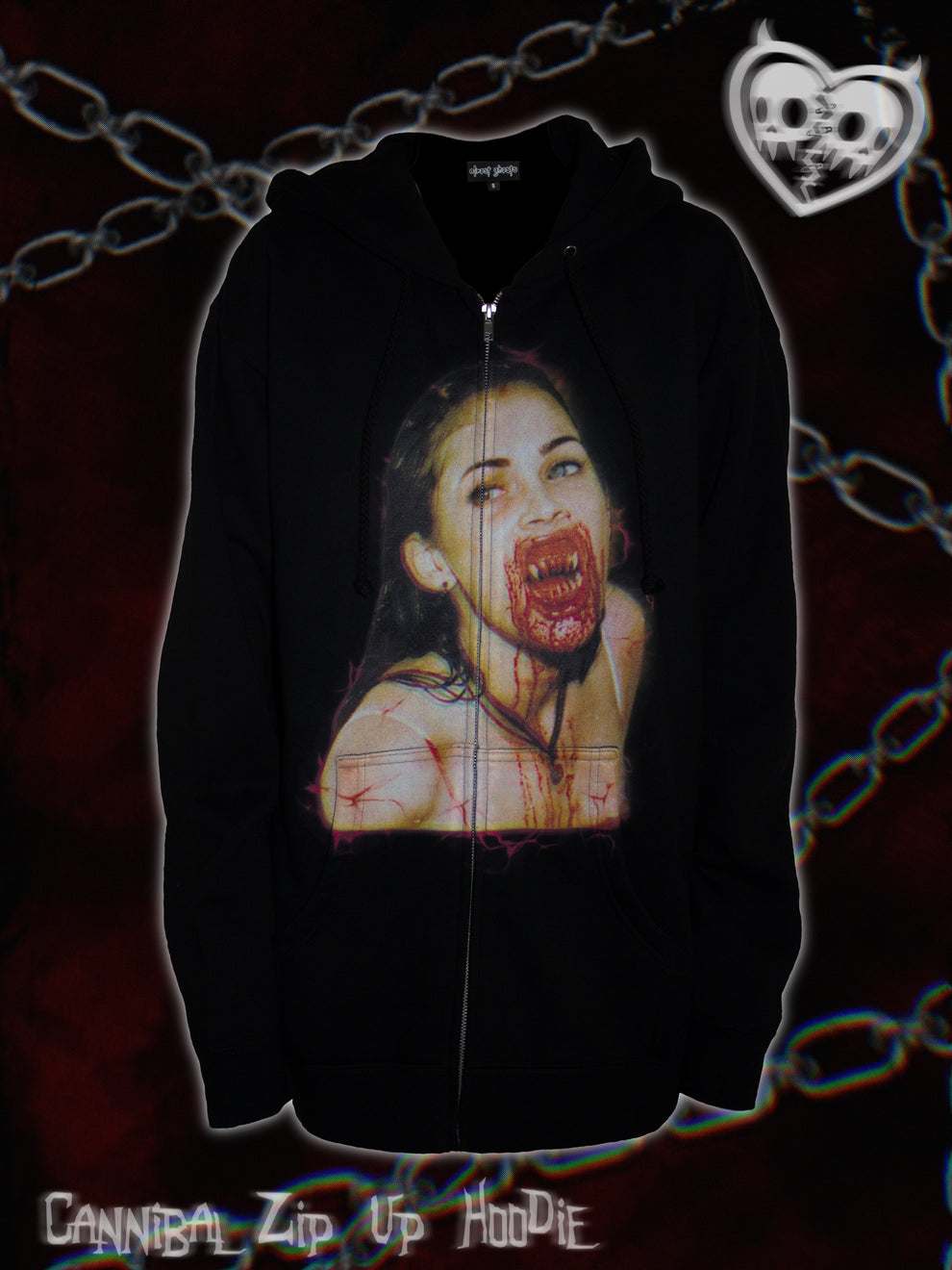 Almost Ghosts- Jennifer's Body Hoodie - "Cannibal" Zip Up Hoodie